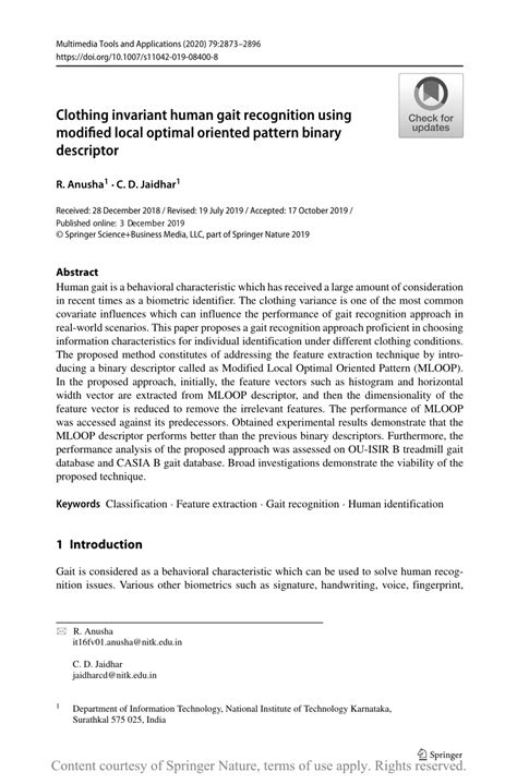 Clothing Invariant Human Gait Recognition Using Modified Local Optimal