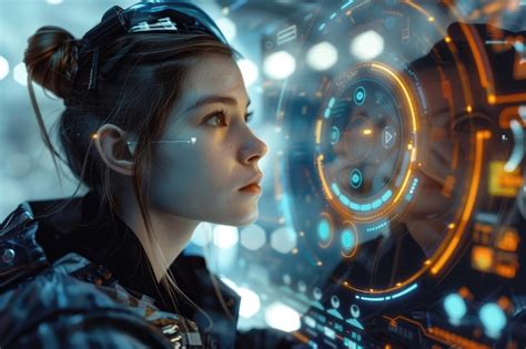 Young Femal E Engineer Concept Gui Graphical User Interface Premium