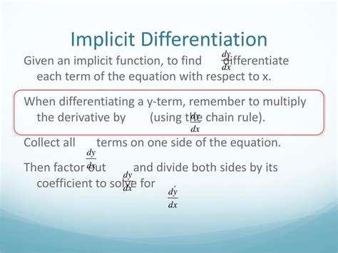 Implicit Differentiation Ppt Download