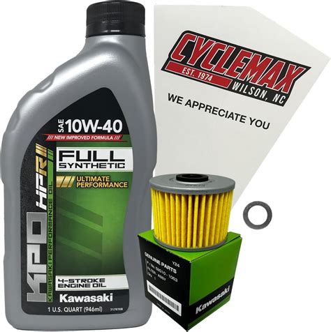 Amazon.com: Cyclemax Full Synthetic Oil Change Kit compatible with 2017-2023 Kawasaki Z125 Pro ...