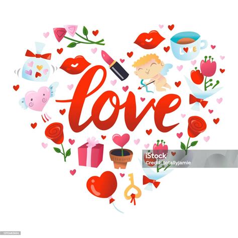 슈퍼 귀여운 발렌타인 데이 심장 장식 밸런타인데이에 대한 스톡 벡터 아트 및 기타 이미지 밸런타인데이 큐피드 행복 Istock