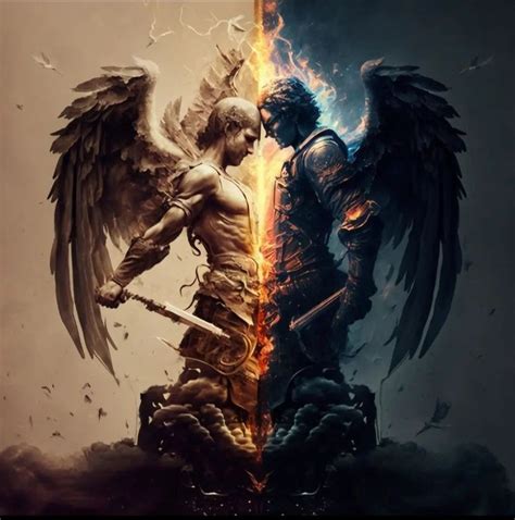 Angel And Demon Fighting Tattoos