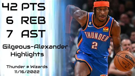 Nba Shai Gilgeous Alexander Highlights Thunder Wizards 1116
