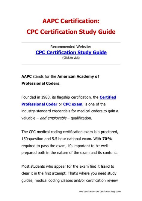 AAPC Certification CPC Certification Study Guide