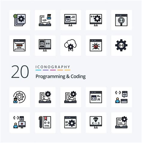20 Pack Dicônes De Couleurs Remplies De Lignes De Programmation Et De
