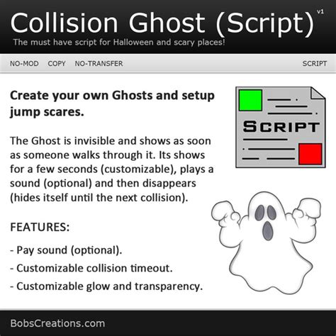 Second Life Marketplace Collision Ghost Script
