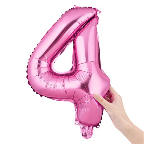 Balloonify Pink Mylar Number 4 Balloon 16 1 Count Box