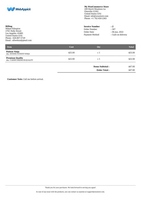 Create Custom Invoices For WooCommerce