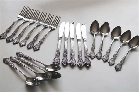 Normandy Ornate Floral Stainless Flatware Vintage Japan 21 Pieces