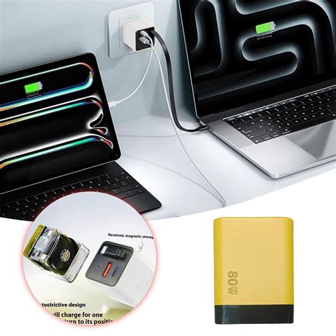 80w Max Retractable Gan Wall Charger Module Foldable Plug Fast Pd