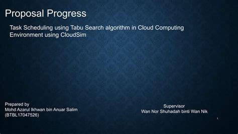 Task Scheduling Using Tabu Search Algorithm In Cloud Computing Environment Using Cloudsim Ppt