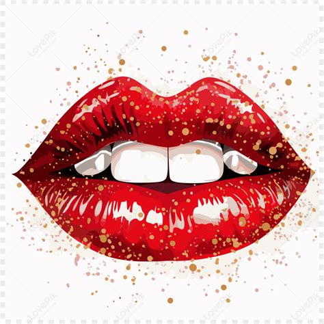 반짝이는 입술 벡터만화클립 아트상표 Png 일러스트 무료 다운로드 Lovepik