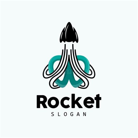 Rocket Logo Design Space Exploration Vehicle Stock Vector