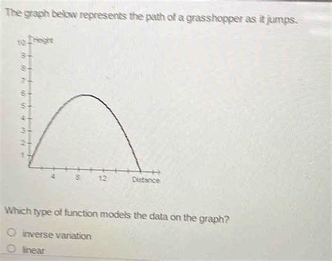 The Graph Below Represents The Path Of A Grasshopper As It Jumps Which Type Of Function M [algebra]
