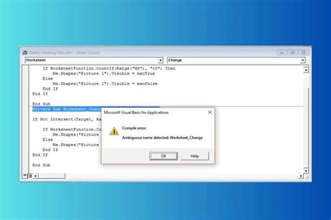 How To Fix Excel Error Ambiguous Name Detected In Vba