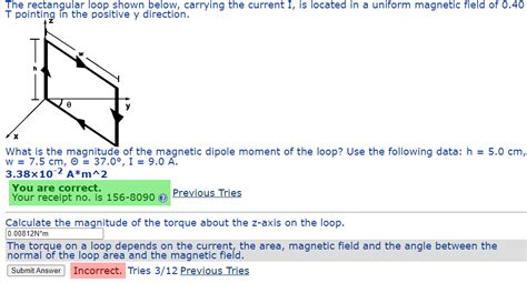 Solved The Rectangular Loop Shown Below Carrying The Chegg