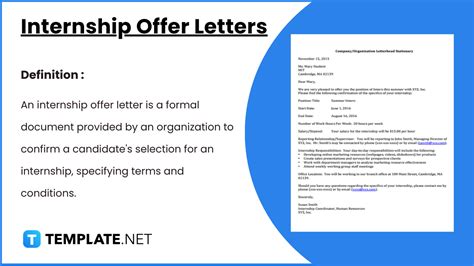 Offer Letter For Internship Sle Word Format