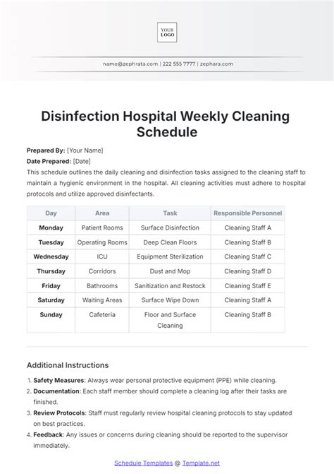 Free Weekly Shower Schedule Template To Edit Online