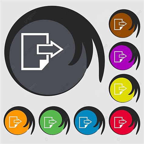 Vector Icons Of Colored Buttons Featuring Export File And Document Symbols Vector Import Word