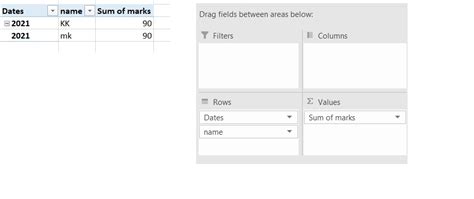 excel formula how to summarize a column of dates with the values