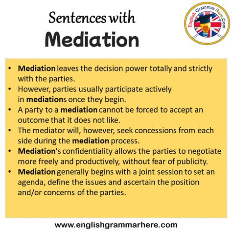Sentences With Mediation Mediation In A Sentence In English Sentences