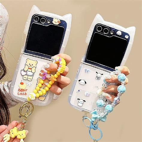갤럭시 Z플립 6 5 4 3 지플립 귀여운 고양이 귀 곰돌이 강아지 캐릭터 비즈 스트랩 키 홈플러스 택배배송