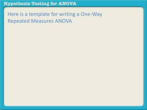 null hypothesis for one way rm anova pptx
