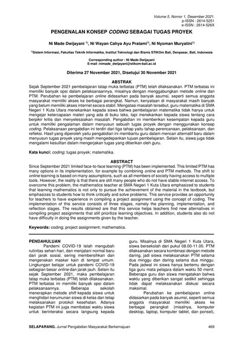 PDF PENGENALAN KONSEP CODING SEBAGAI TUGAS PROYEK