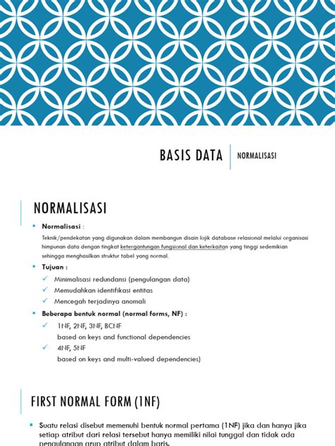 Normalisasi Database Pdf