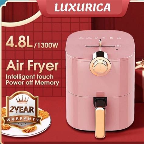 Monda Air Fryer 48l 7l Automatic Oil Free Single Pod Non Stick Timer Kitchen Healthy Pink