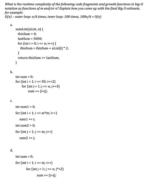 Solved What Is The Runtime Complexity Of The Following Code