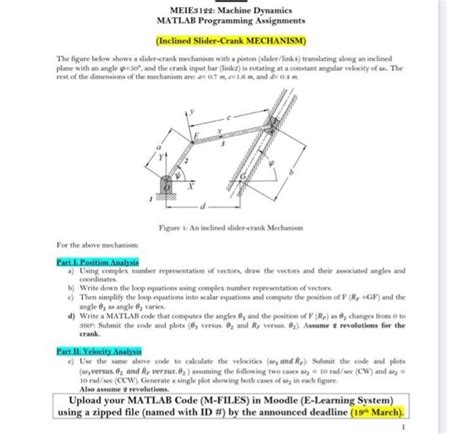 MEIEs Machine Dynamics MATLAB Programming Chegg
