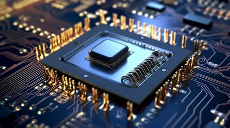 Premium AI Image Realistic Microchip Processor Background Generative AI