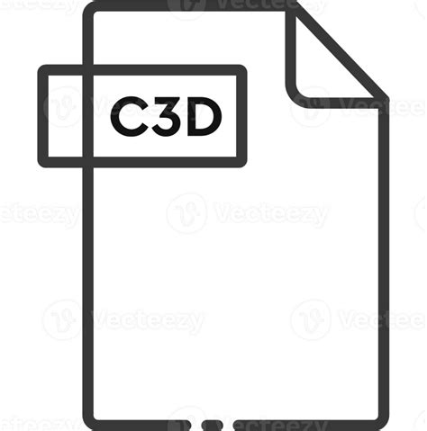 C3d File Format Minimal Icon With Black Outline 66498276 Png
