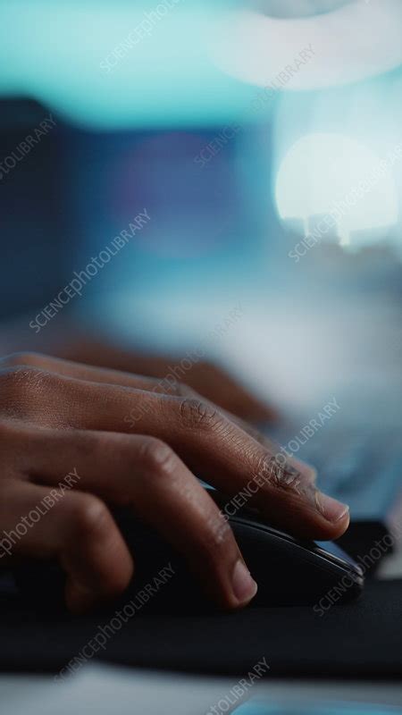 scientist typing on computer keyboard stock video clip k010 5650