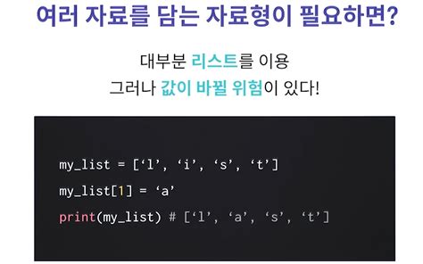 기초 자료형 2 tuple 튜플