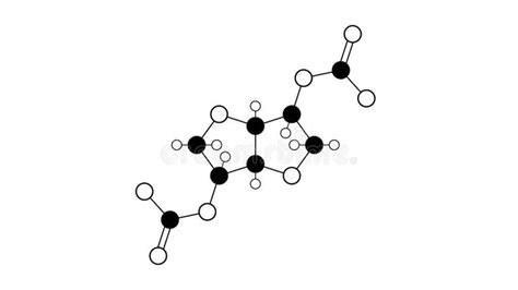 Isosorbide Dinitrate Molecule Structural Chemical Formula Ball And Stick Model Isolated Image