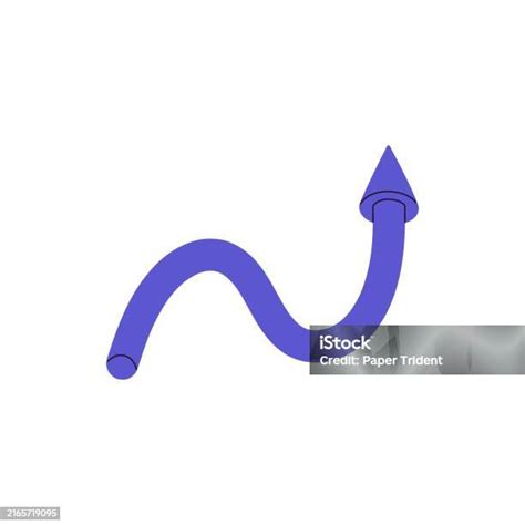 Wavy 3d Line With Cursor Curvy Signpost Sign To Pointing Direction