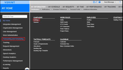 verint creating a scheduling period