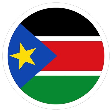 Premium Vector South Sudan Flag Flag Of South Sudan In Round Circle Design Shape