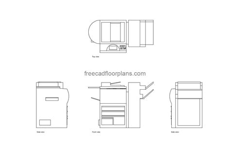 Large Printer Xerox Workcentre Free Cad Drawings