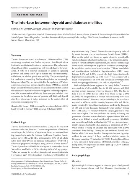 Pdf The Interconnections Between Obesity Thyroid Function And