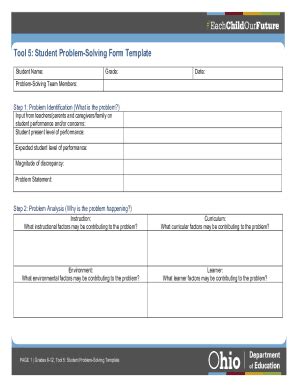 Fillable Online Tool Babe Problem Solving Form Template Fax Email Print PdfFiller