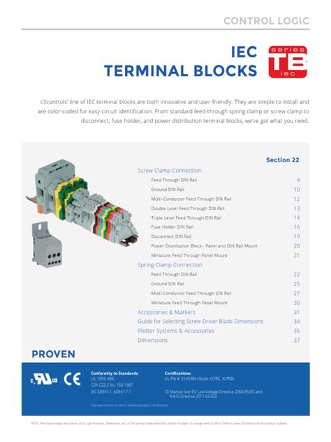 C3controls Catalog Iec Terminal Blocks 2022 0207 Pdf Electrical Wiring Wire