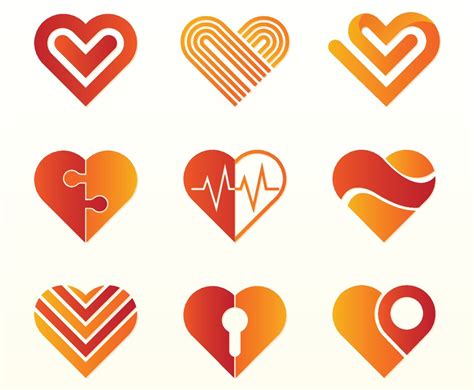 Set Of Heart Logo Elements FreeVectors Set Of Heart Logo Elements FreeVectors