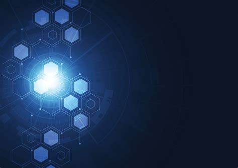 Abstract Technology Blue Hexagons Pattern Background For Network Connection Concept With Mesh