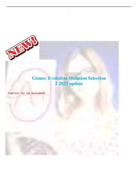 Gizmo Evolution Mutation Selection 2 2023 Update Complete The Lab Assessment Evolution