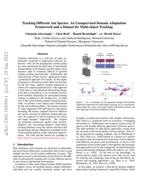 pdf tracking different ant species an unsupervised domain adaptation