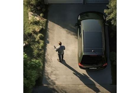 Man Opens Car Door Banner Top View Generate Ai
