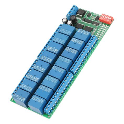 Rs485 Relé Dc 12v 16 Canales Modbus Rtu Módulo Placa Plc Walmart En Línea